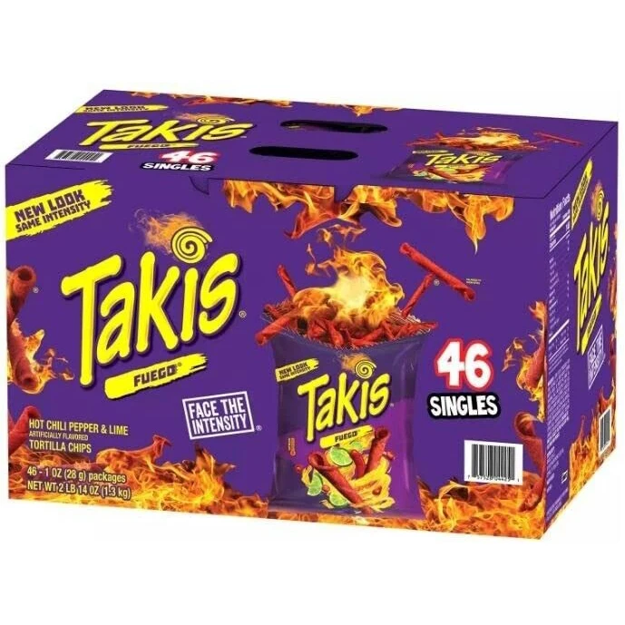 Takis Blue Heat Chilli Pepper & Lime Tortilla Chips Spicy Individual ...