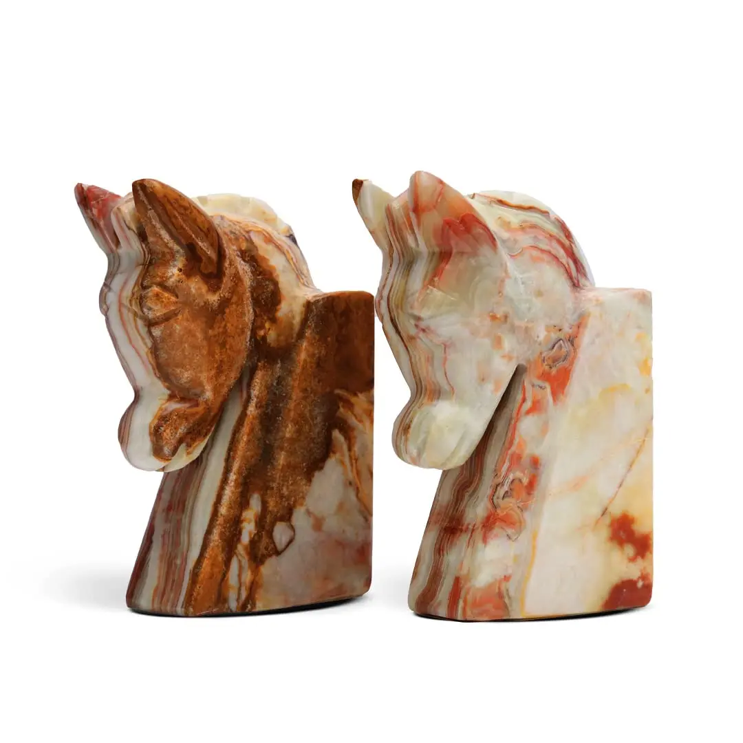 Saffron Black Onyx Marble Bookends,Decorative Marble Bookends For ...