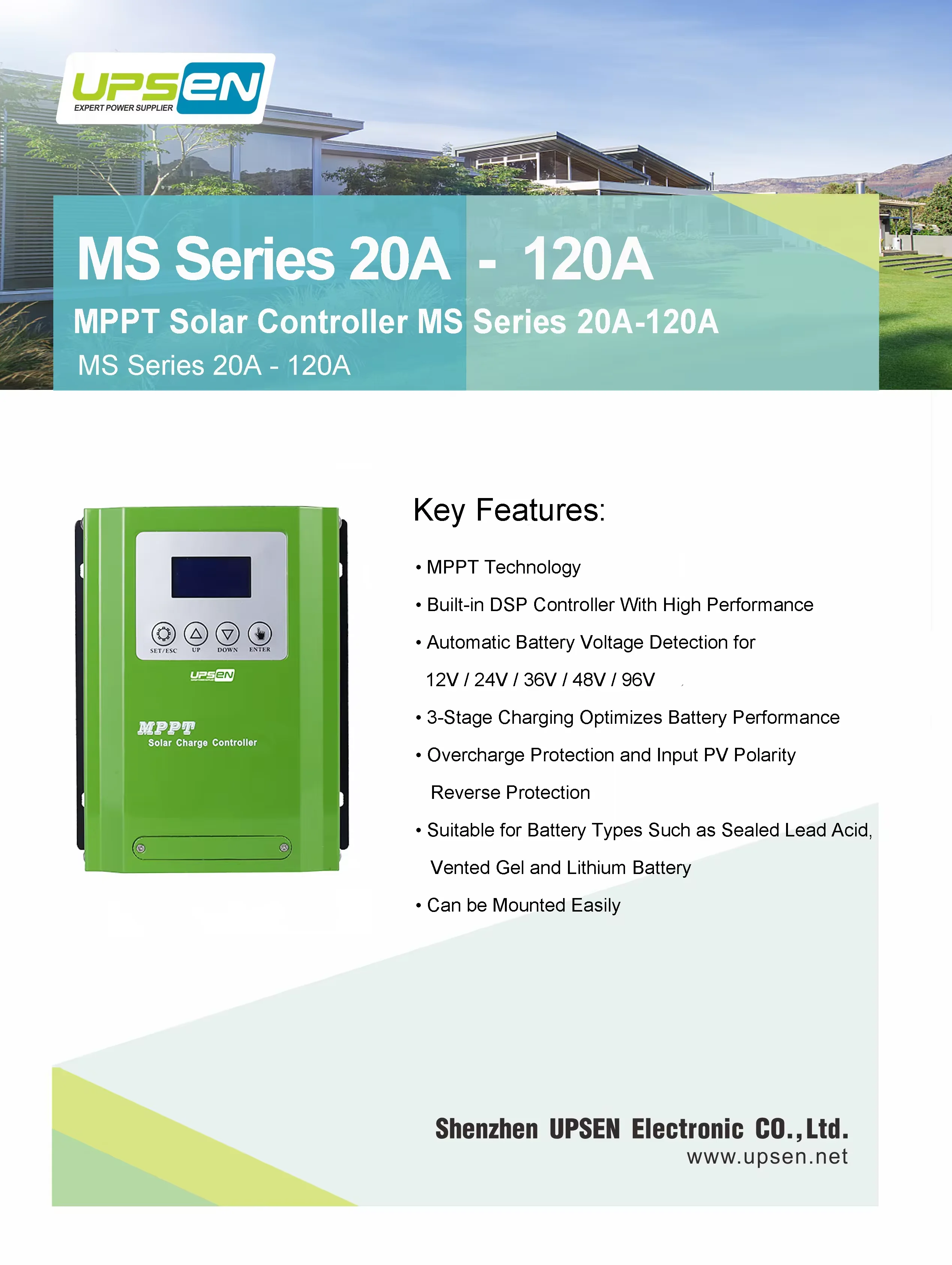 Mppt Solar Controller 30a-120a 12v 24v 48v Solar Charge Controller For ...