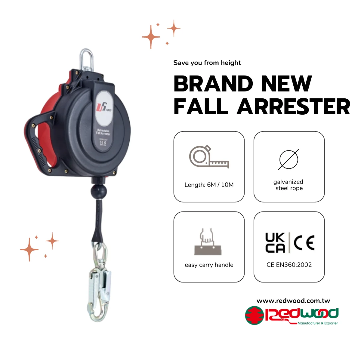 Working at Height Fall protection Wire Rope 10M Fall Arrester| Alibaba.com