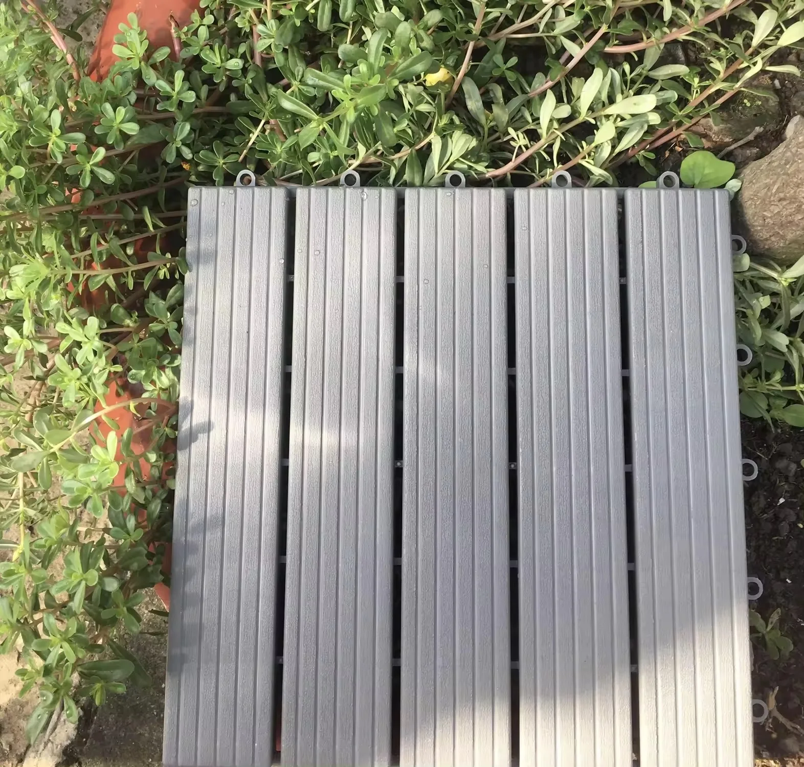 Floor Composite Decking Garden Pathway Black Terrace Tiles Wood Plastic ...