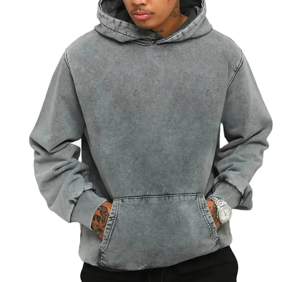 Distressed Oversized Hoodie - 420 Gsm Heavyweight Men's Sweatshirt