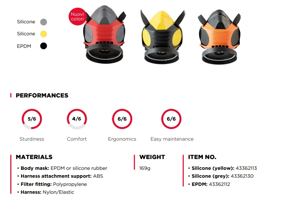 Sekur Half Mask Polimask 2000 Gamma In Silicone,Grey Color - Buy Marine ...