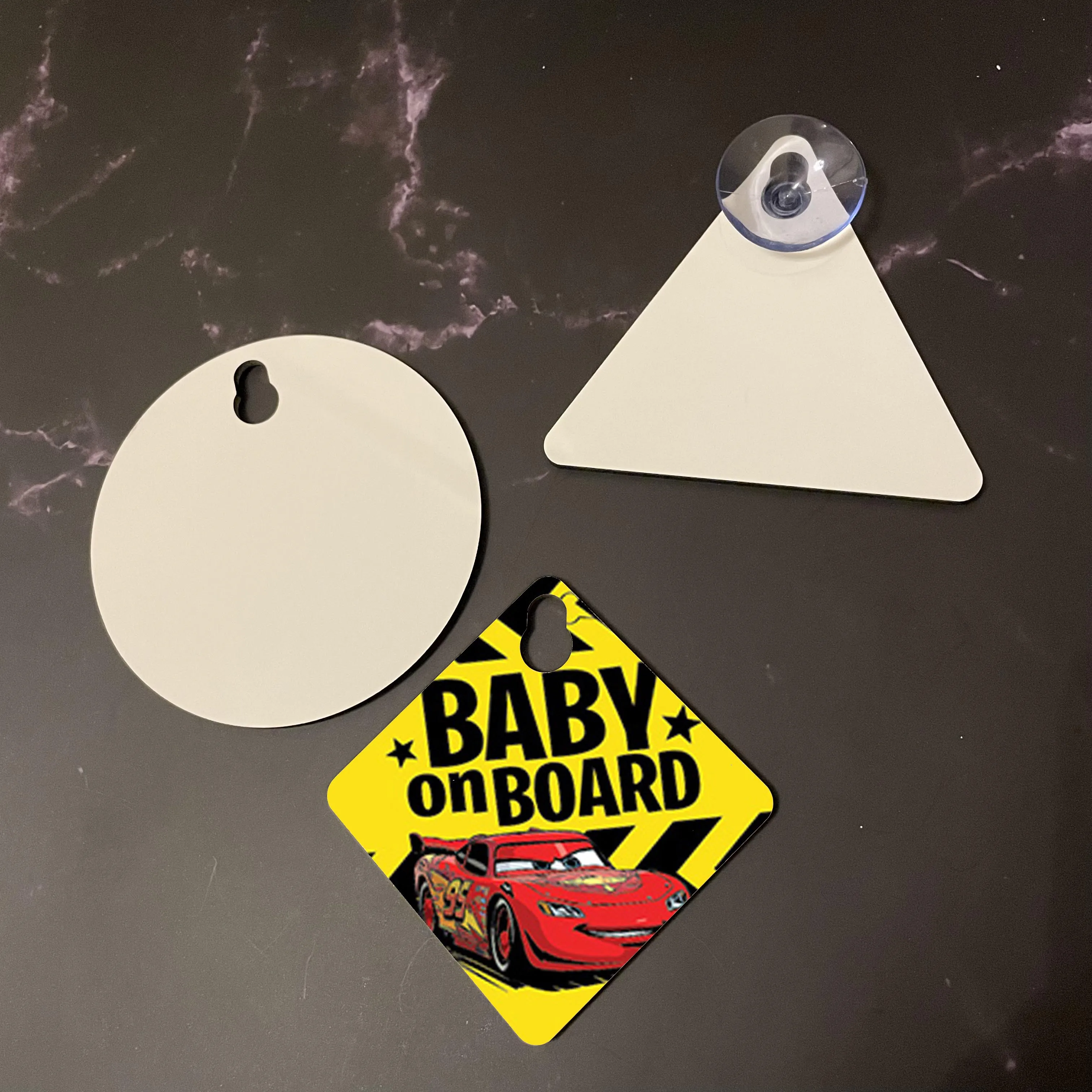 Double Sided Mdf Sublimation Blank Baby On Board Sticker Warning Sign ...