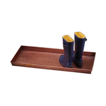 Heavy Duty Rectangular Metal Boot Tray Decorative Shoe Rack Home ...