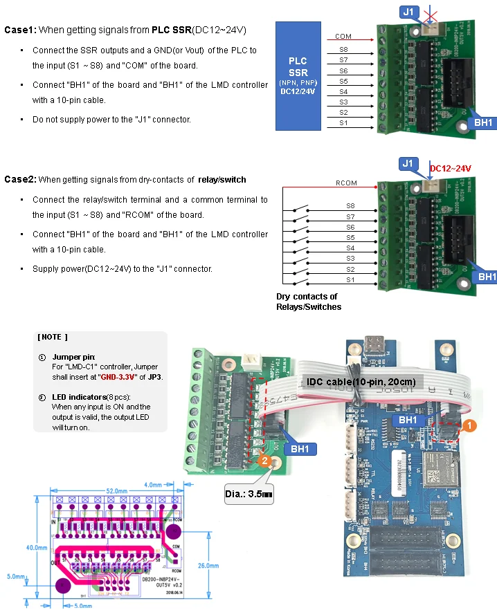 Discrete IO Board for LED Text Message Display - LMD-IO