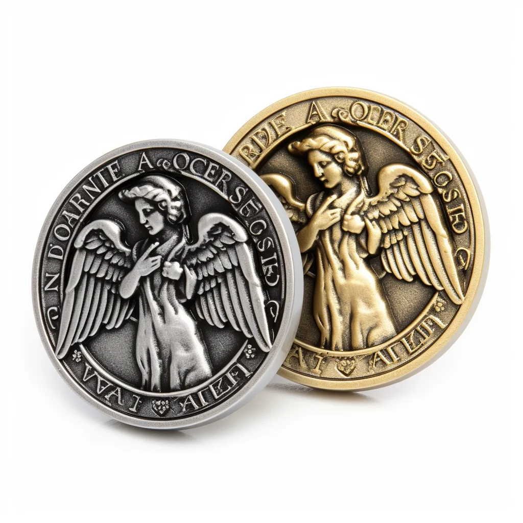 Personalized 3D Relief Metal Souvenir Round Custom Double Sided Angel ...