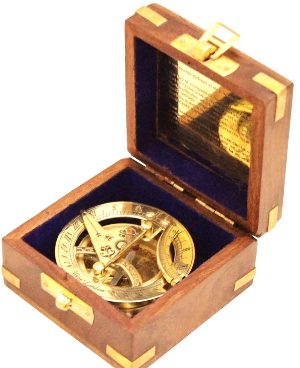 Vintage West London Design Antique Solid Brass Sundial Compass Premium ...