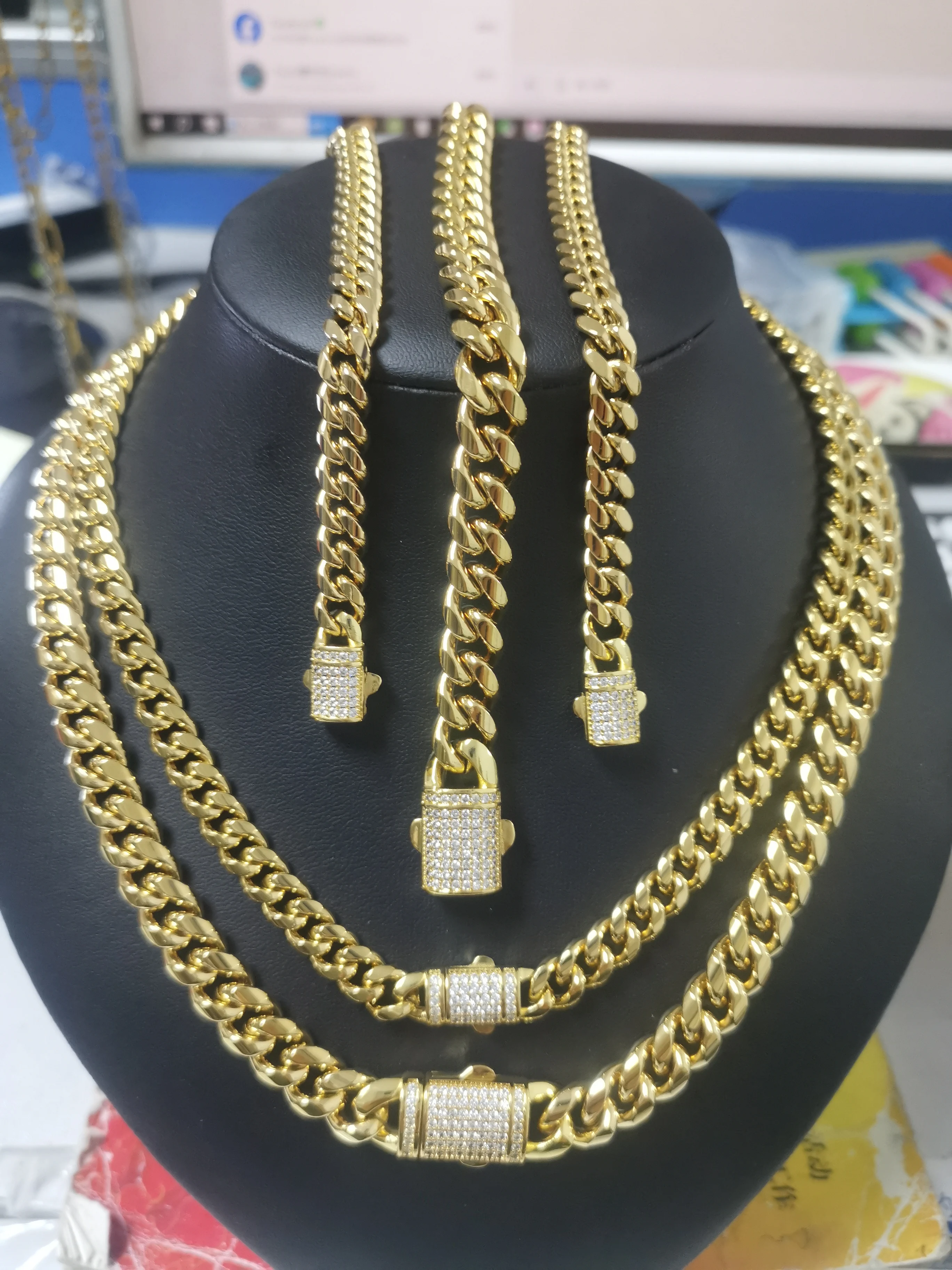 Anklet Bracelet 18k Cuban Chain Necklace - Iced Cuban Links