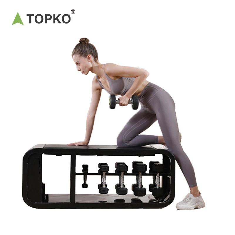 TOPKO Workout Bench - Dumbbell Storage & Fitness Equipment