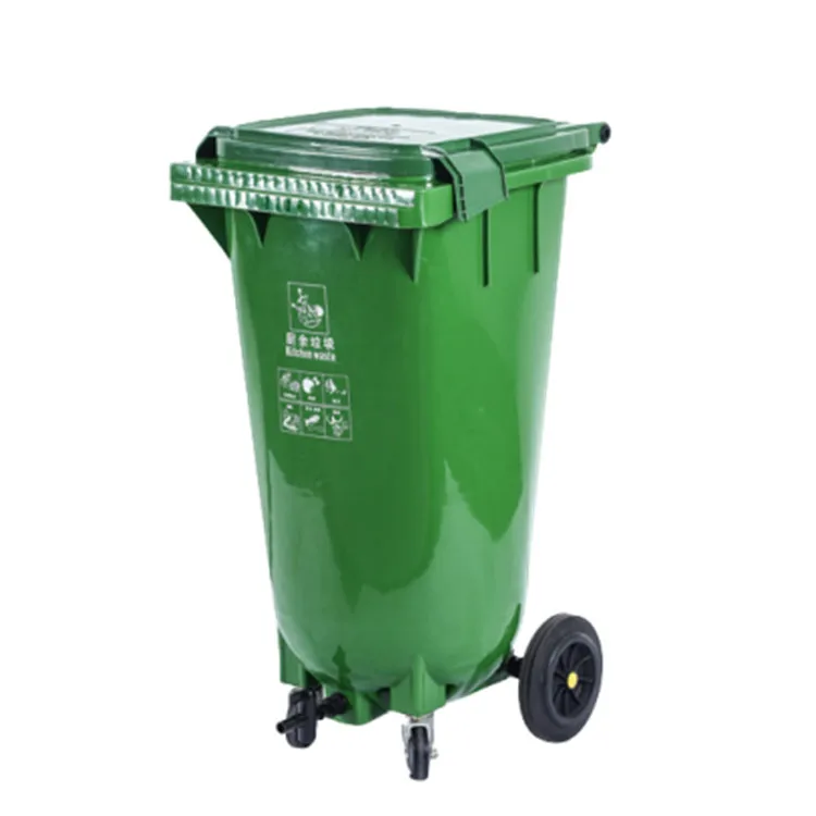 120 Litre Plastic Food Waste Container Trash Can Kitchen Trolley Bin ...
