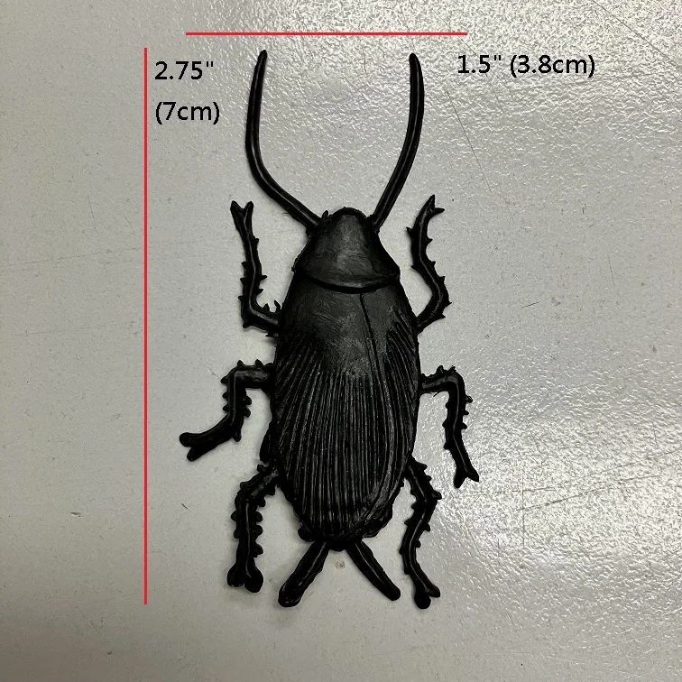 Oem Halloween Creature Pvc Black Cockroach 12pcs Set Funny Scary Spooky ...