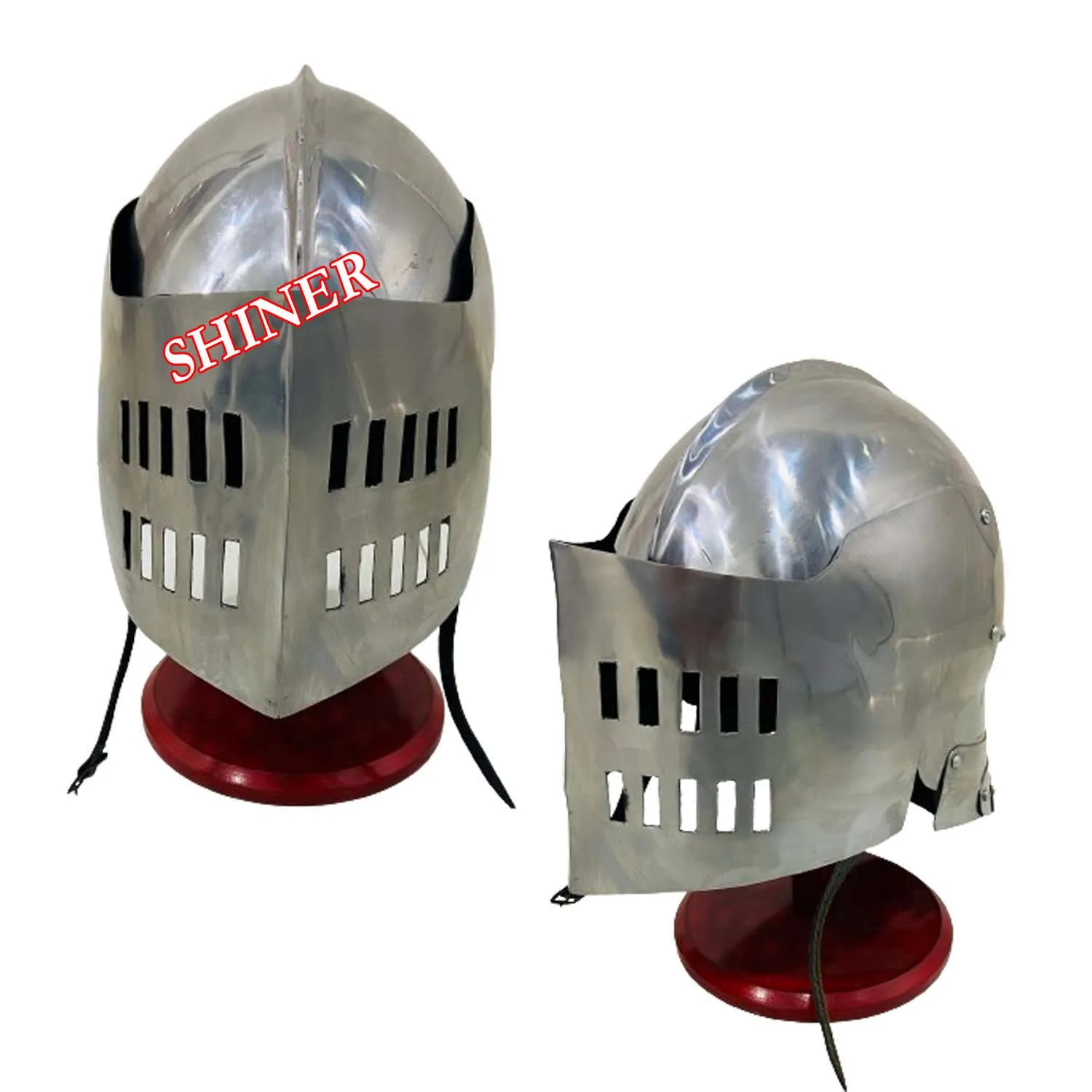 Medieval German Sallet Helmet Barbuta Armor Helmet Brushed Steel ...