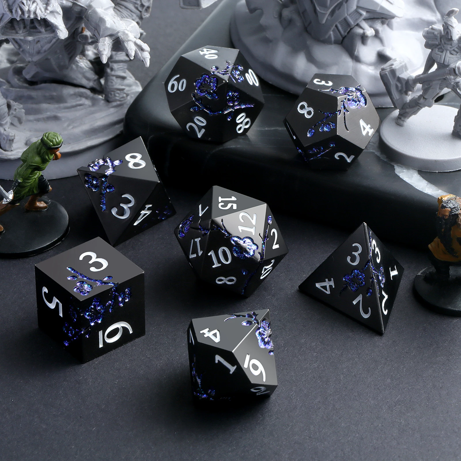Custom Metal Dice Set for DND Games - Polyhedral & Stylish