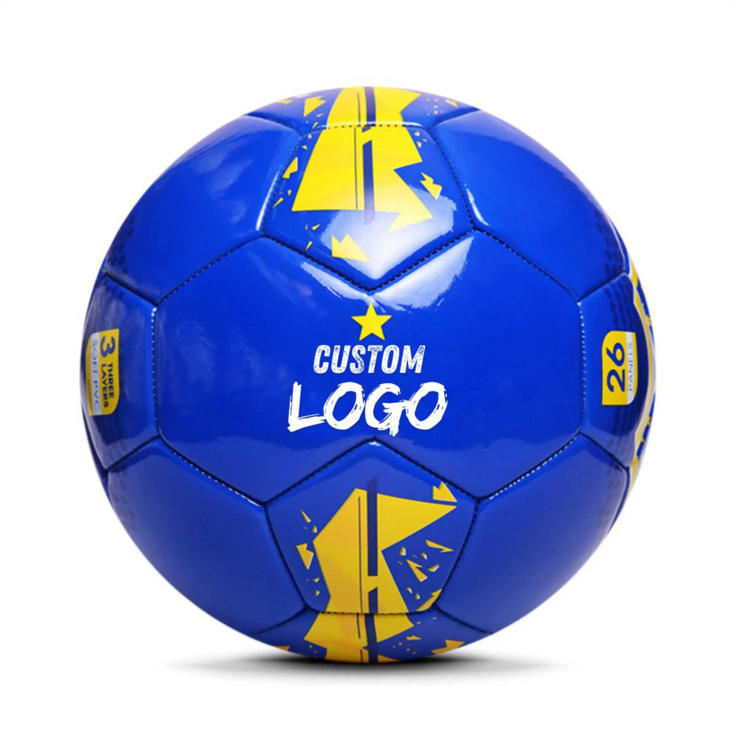 All White Plain Printable Soccer Ball Machine Sewn Durable Pvc Cover ...