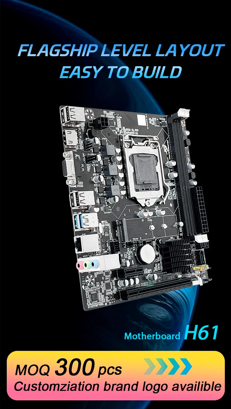 H61 Computer Motherboard LGA 1155 M-ATX H61 PC Motherboard DDR3 CPU ...
