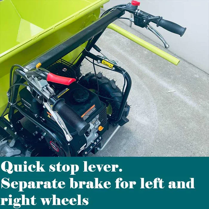 500KG Motorized Wheelbarrow, 6.5HP Petrol Mini Dumper, 360° Turn, Ideal ...