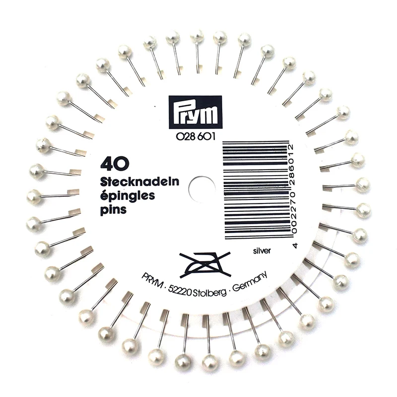 Prym Garment Accessories Pearl-headed Pins Silver Straight Quilting ...