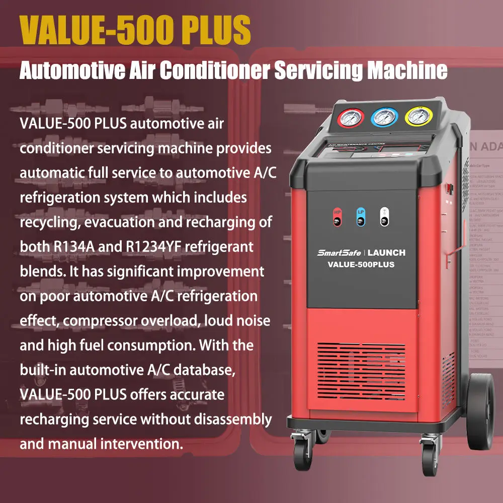LAUNCH Value 500 Plus R134a Car A/C Refrigerant Machine for Efficient ...