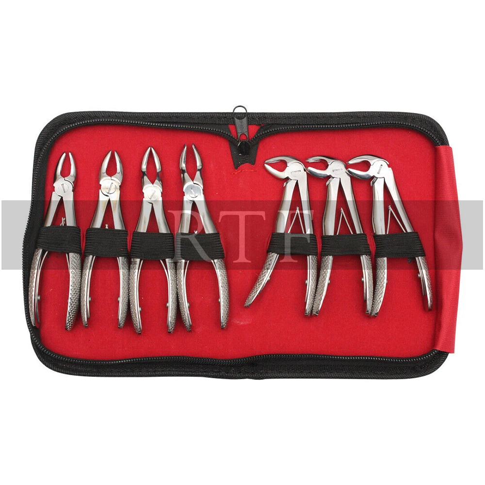 Stainless Steel Adult Dental Forceps 10pcs Extracting Forceps Set Tooth ...