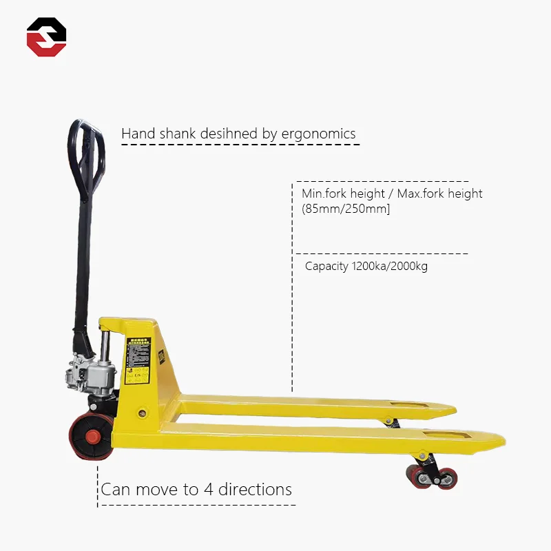 2ton Capacity Hydraulic Hand Pallet Truck Manual Pallet Jack Forklift ...