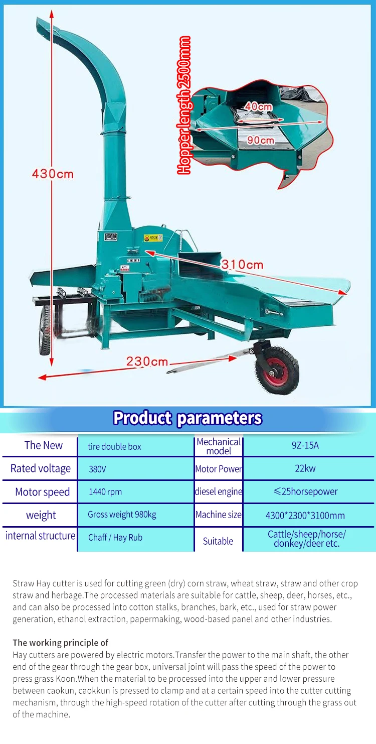 Dairy Farm Cow Feed Chopper Animal Green Feed Grass Cutting Processing ...