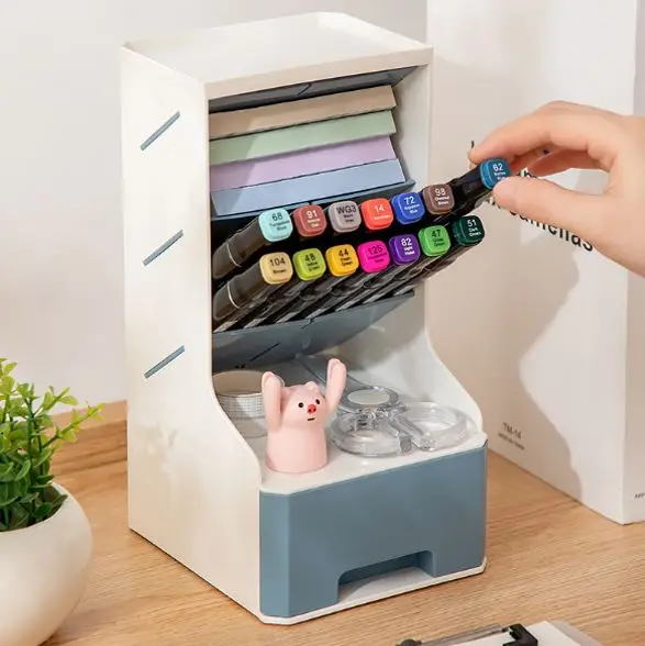 Detachable Four-compartment Plug-in Drawer Pen Holder Stationery ...
