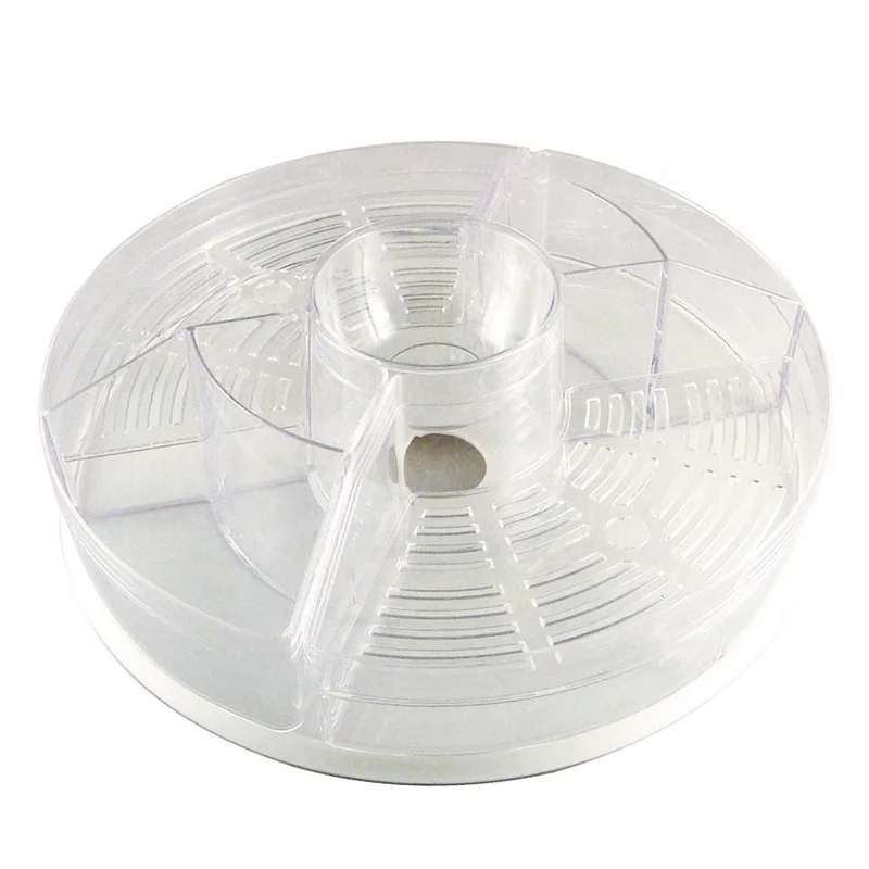 Divided Acrylic Food Serving Tray with Cover - Eco-friendly