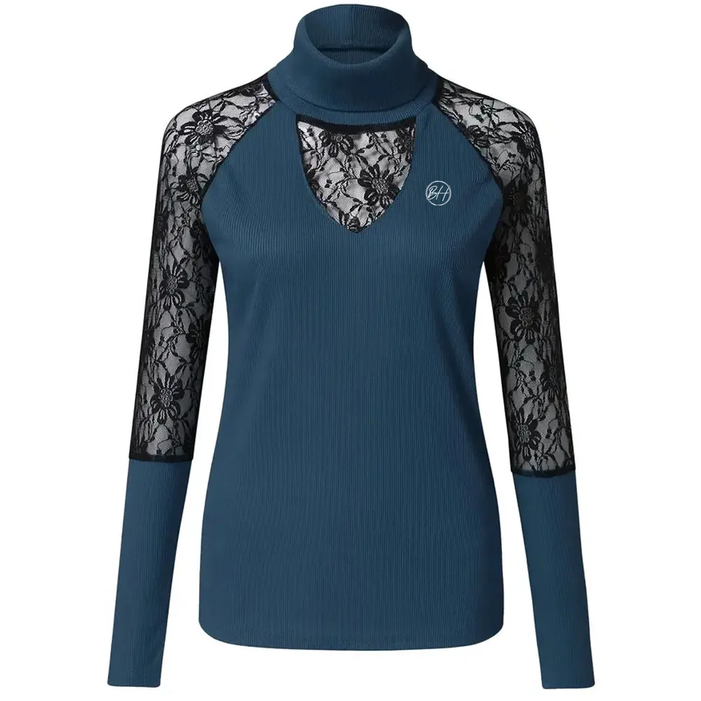 New Arrival Women's Solid Black Color Long Sleeve Equestrian Riding ...