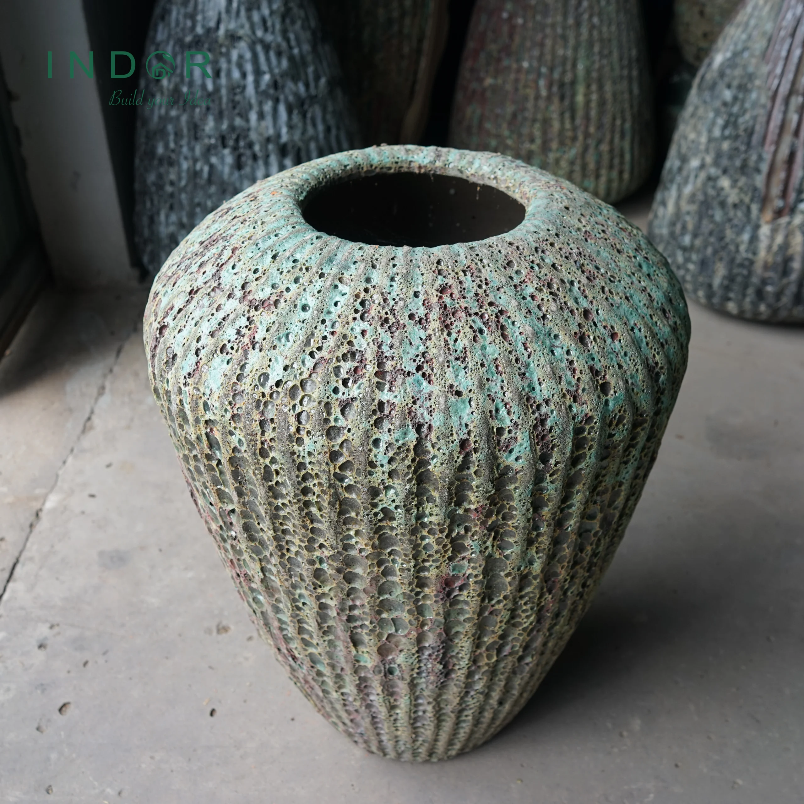 Pottery Tall Ceramic Vietnam Atlantic Style Green Ceramic Pot Ocr76tps1 ...