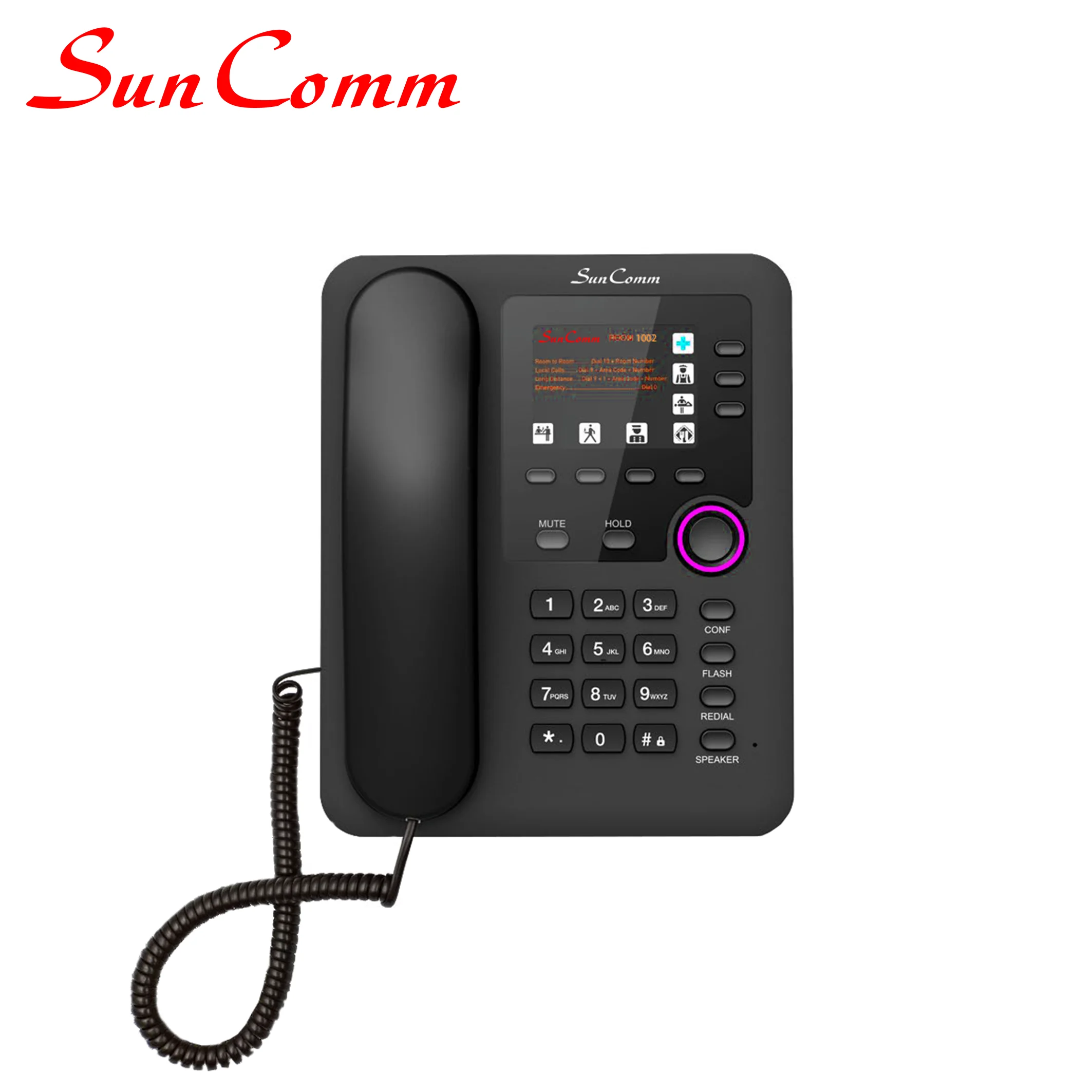 Suncomm Sc-9072-peh Ip Phone Office Support Two Voip Accounts Poe Hd ...
