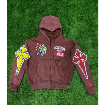 Custom Cut And Sew Vintage Oversized Heavyweight Distressed Embroidered ...