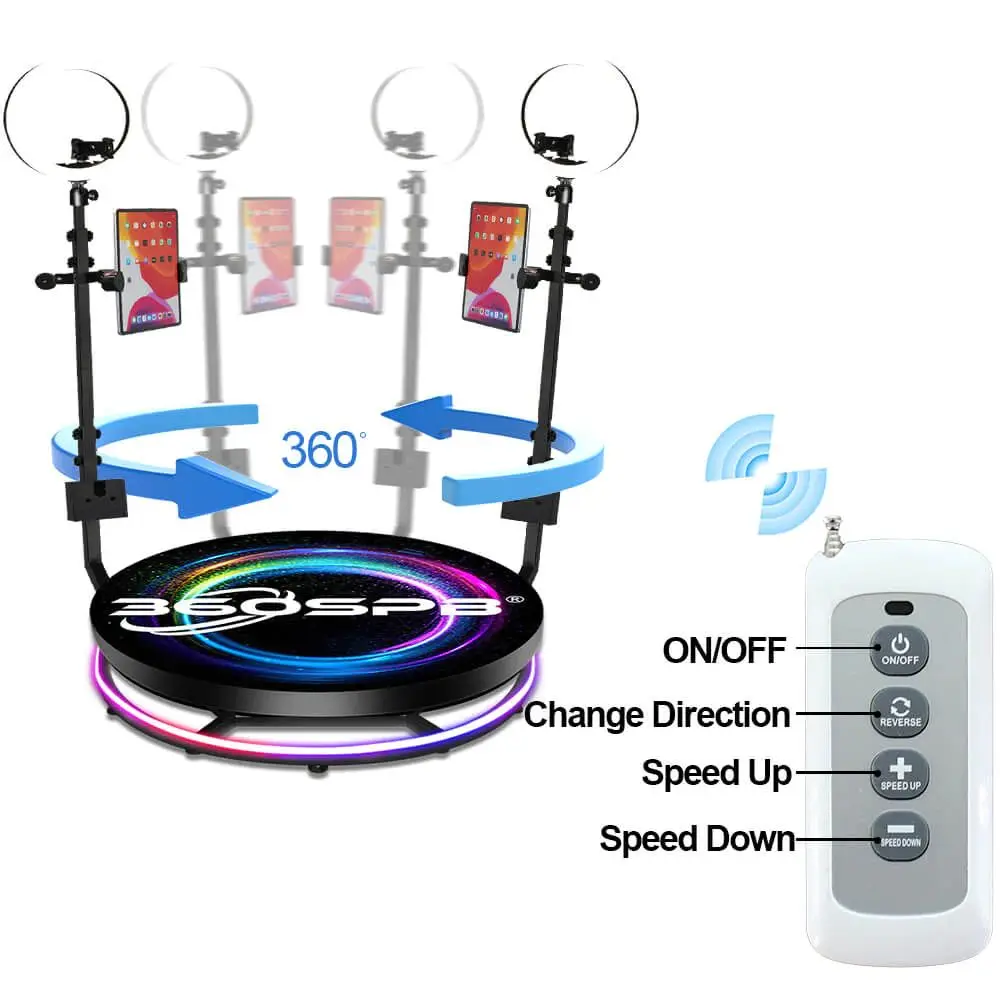 360spb Rotating Picture Photobooth Machine 360 Degree Video Booth Mini Pc Printer Dslr Camera ...