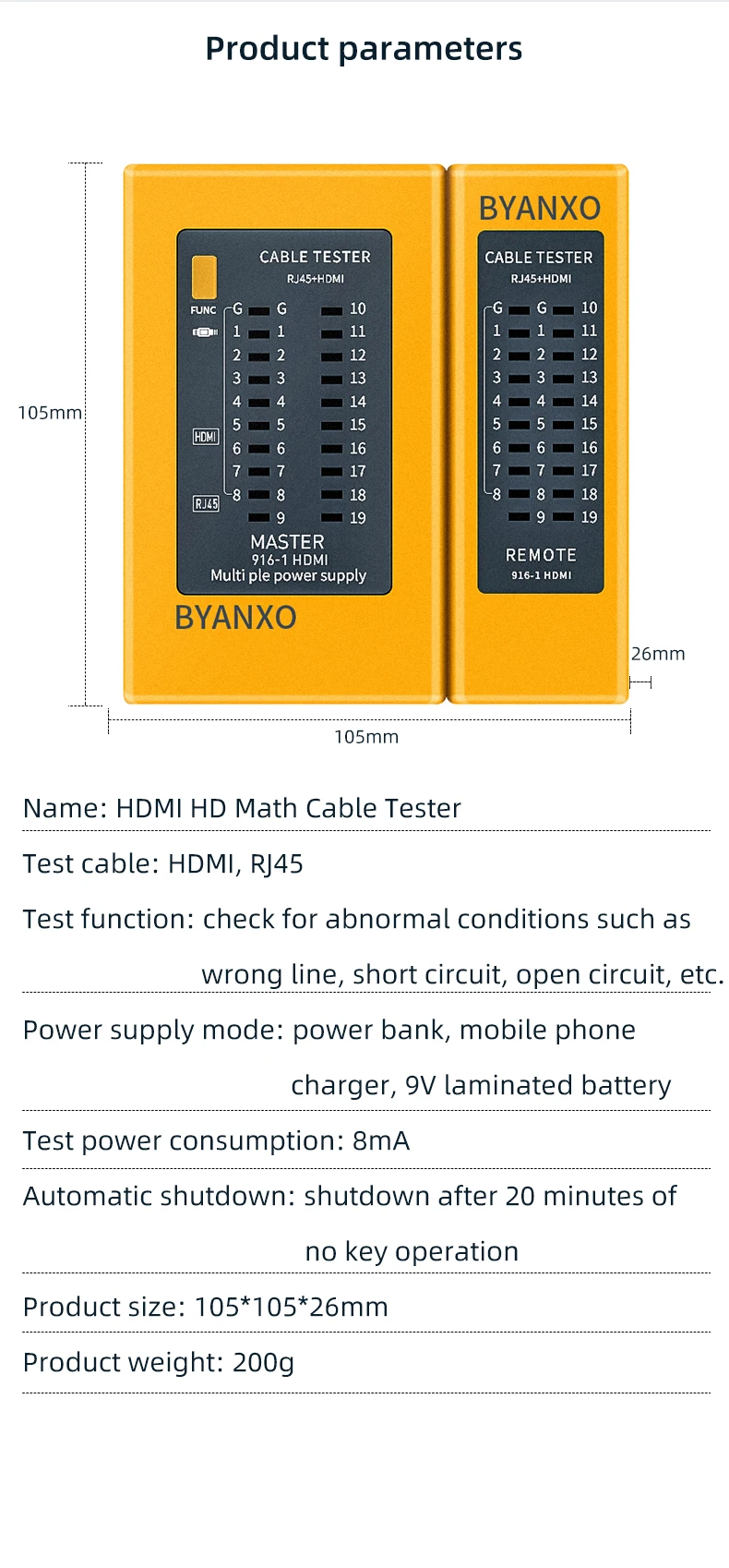 RJ45 Network Cabling Tester - High Precision & Reliability
