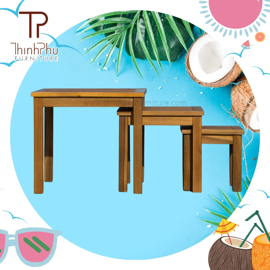 Modern Simple Portable Coffee Table Coffee Shop Picnic Wood Natural ...