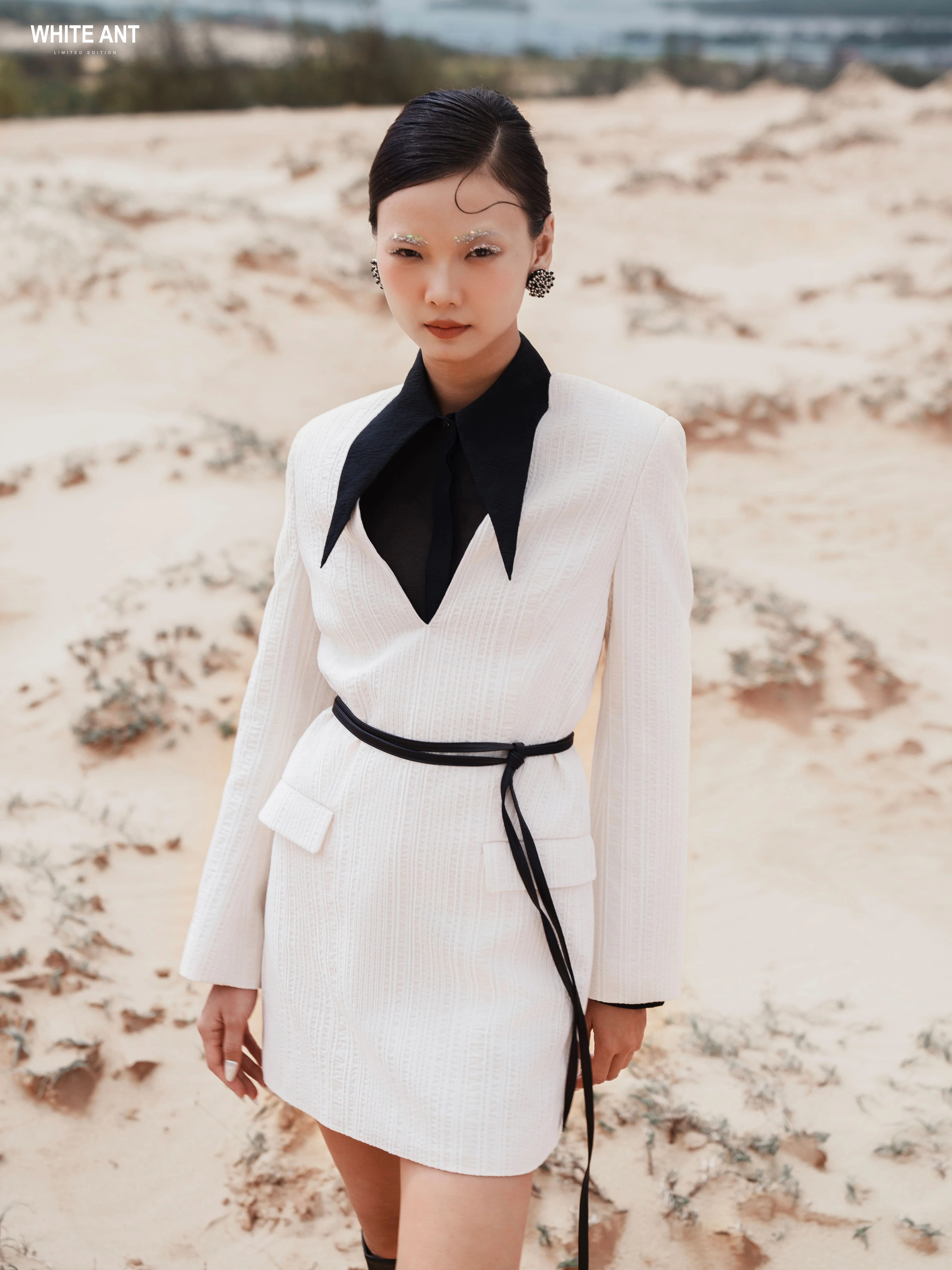 Women's Dresses 2024 Long Sleeve Organic Crinkle Cotton Fabric Matt V-neckline Dress Zipper Back ...