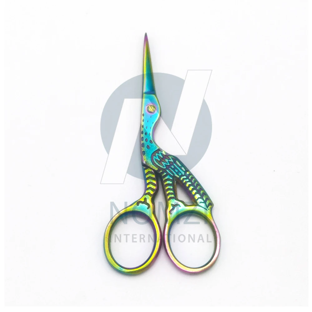 Stainless Steel Multi Color Plasma Coated Stork Or Crane Scissors For ...