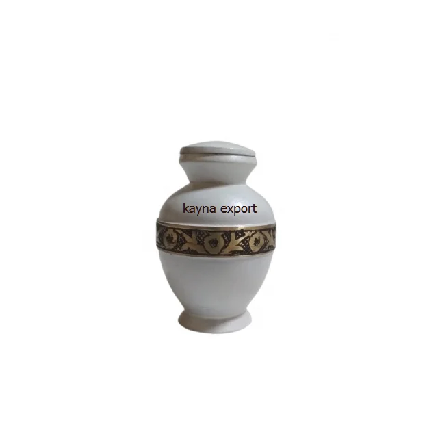 Urna De Recuerdo Blanca De Latón Macizo Artesanal,Mini Urna De Recuerdo ...