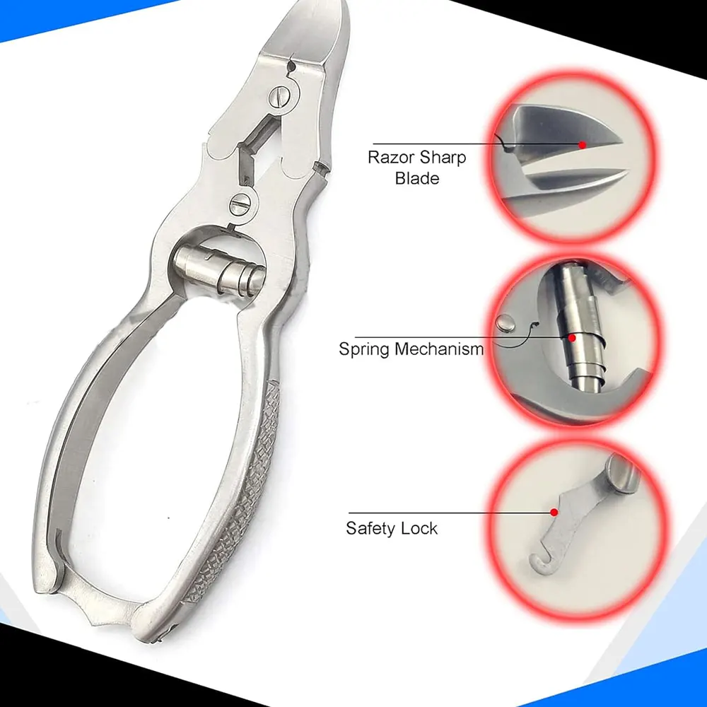 Podiatrist Mycotic Toenail Nippers 6" Double Action Nail Cutter Nipper ...