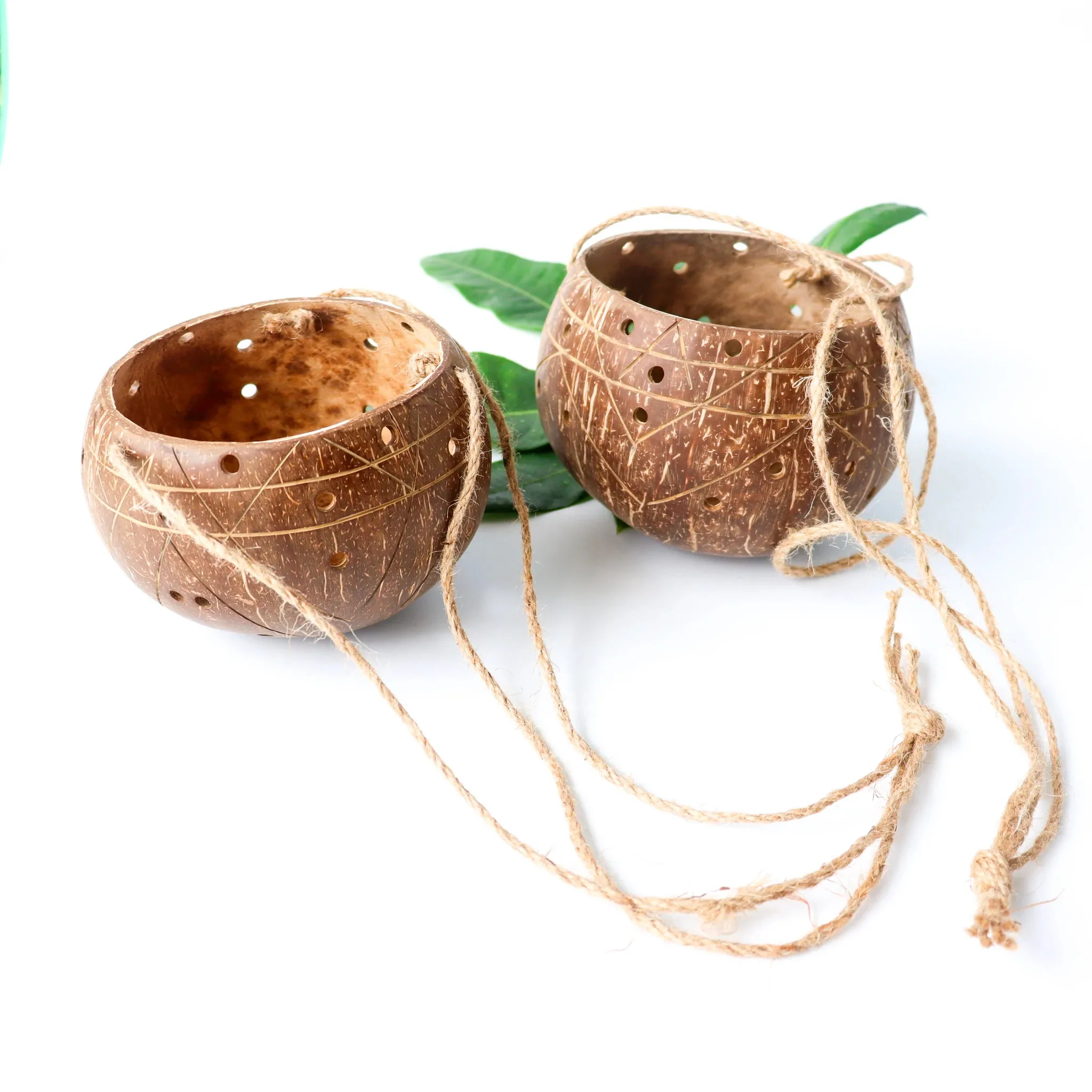 Eco Friendly Natural Coconut Shell Flower Pots Coco Hanging Garden ...