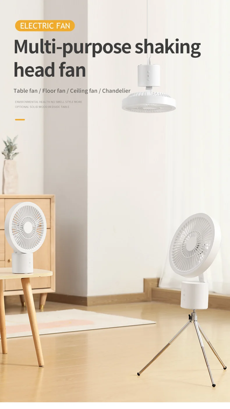 Rechargeable Multi-purpose Shaking Head Fan Portable Camping Fan For ...