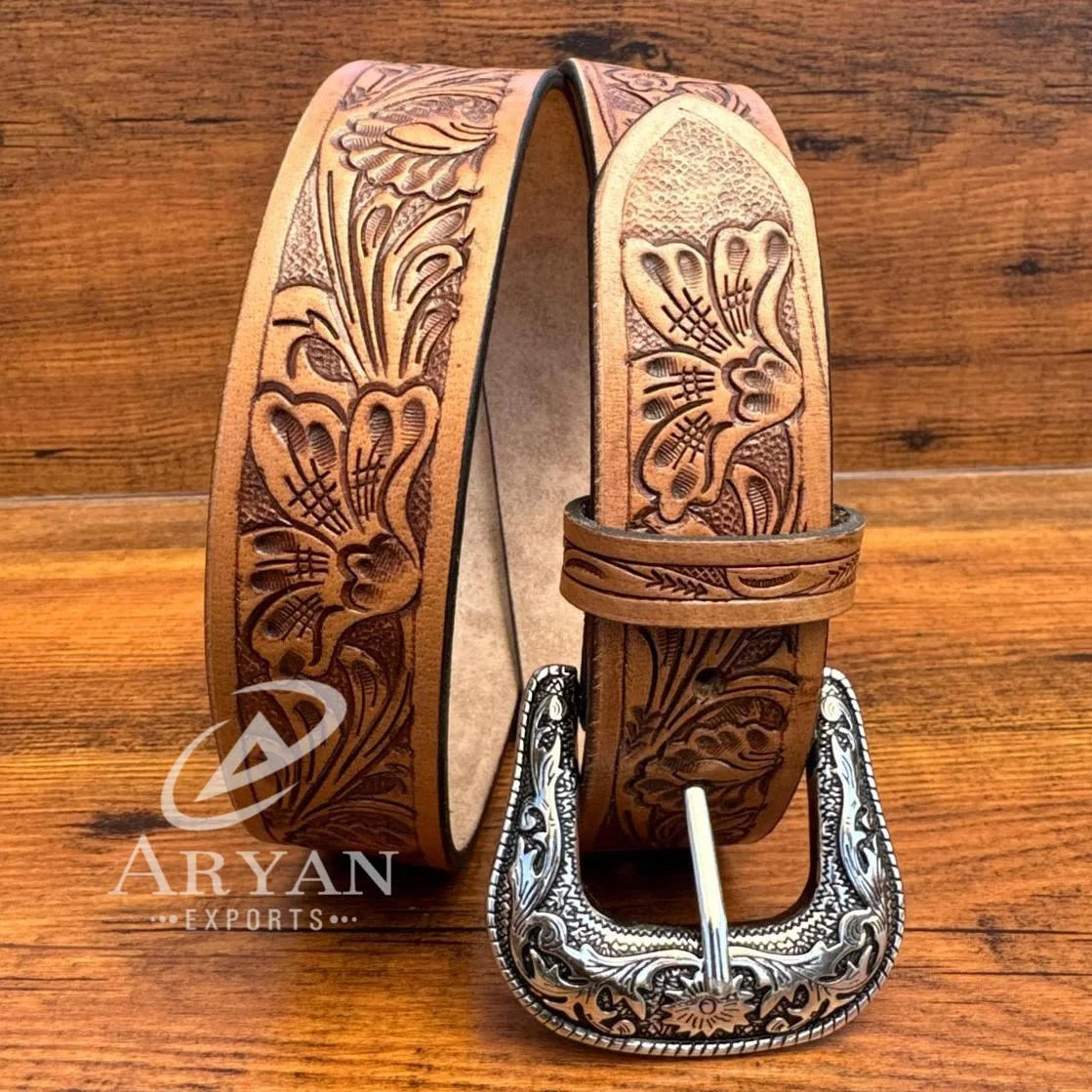 Luxury Fashion Styles Famous Brand Designer Hand Tooled Leather Belt ...