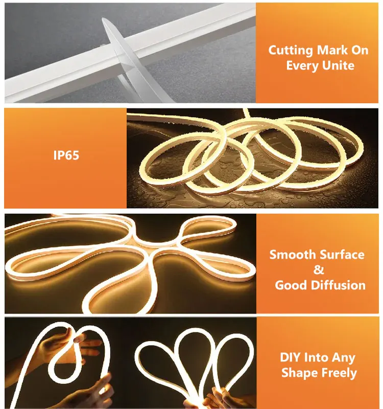 1010 Co-extruded Side Light Dc24 Neon Flex Ip67 Tube Flexible Silicon ...