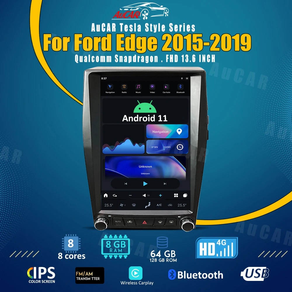 Aucar 13.6" Android 11 Vertical Style Car Radio Multimedia Gps ...
