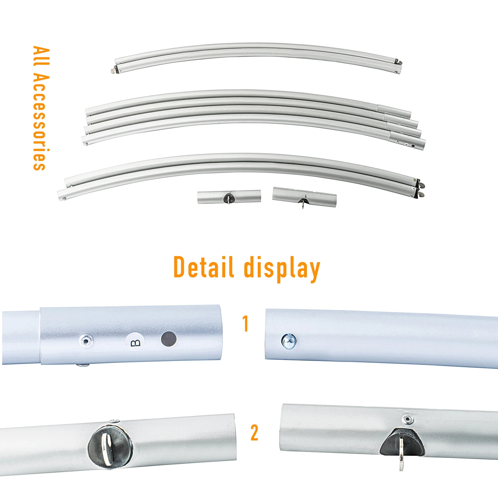 8ft Round Circle Crossbar Telescoping Drape Support for Wedding Canopy