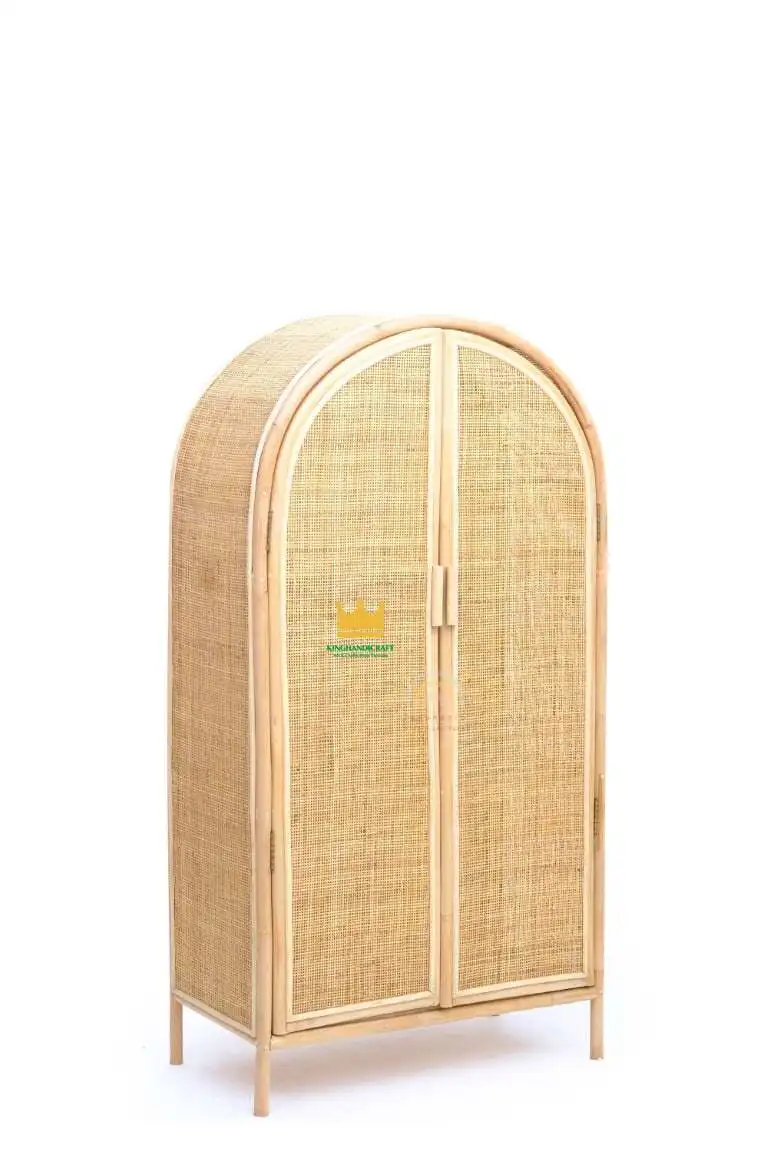 2-door Domed Rattan Wardrobe - Minimalist, Luxurious Design