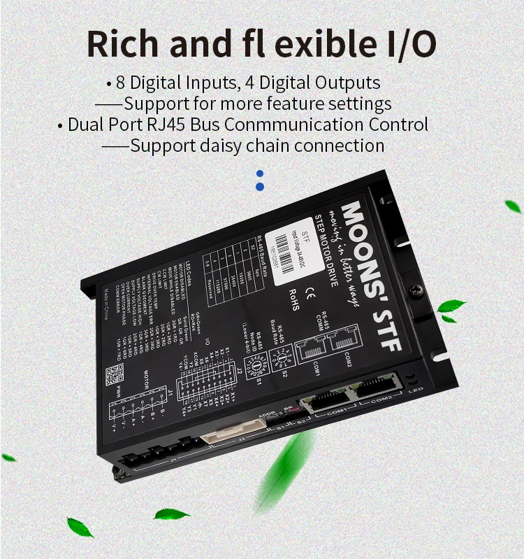 MOONS STF Series Bus Controlled 2-Phase 24V Stepper Motor Drivers