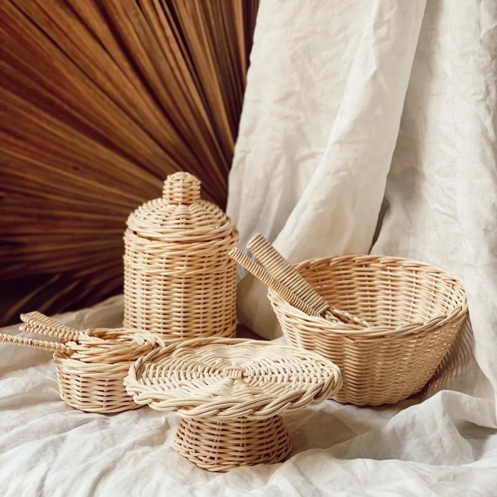 Hot Demand Big Size Rattan Kitchen Toy Set Natural Eco Friendly ...