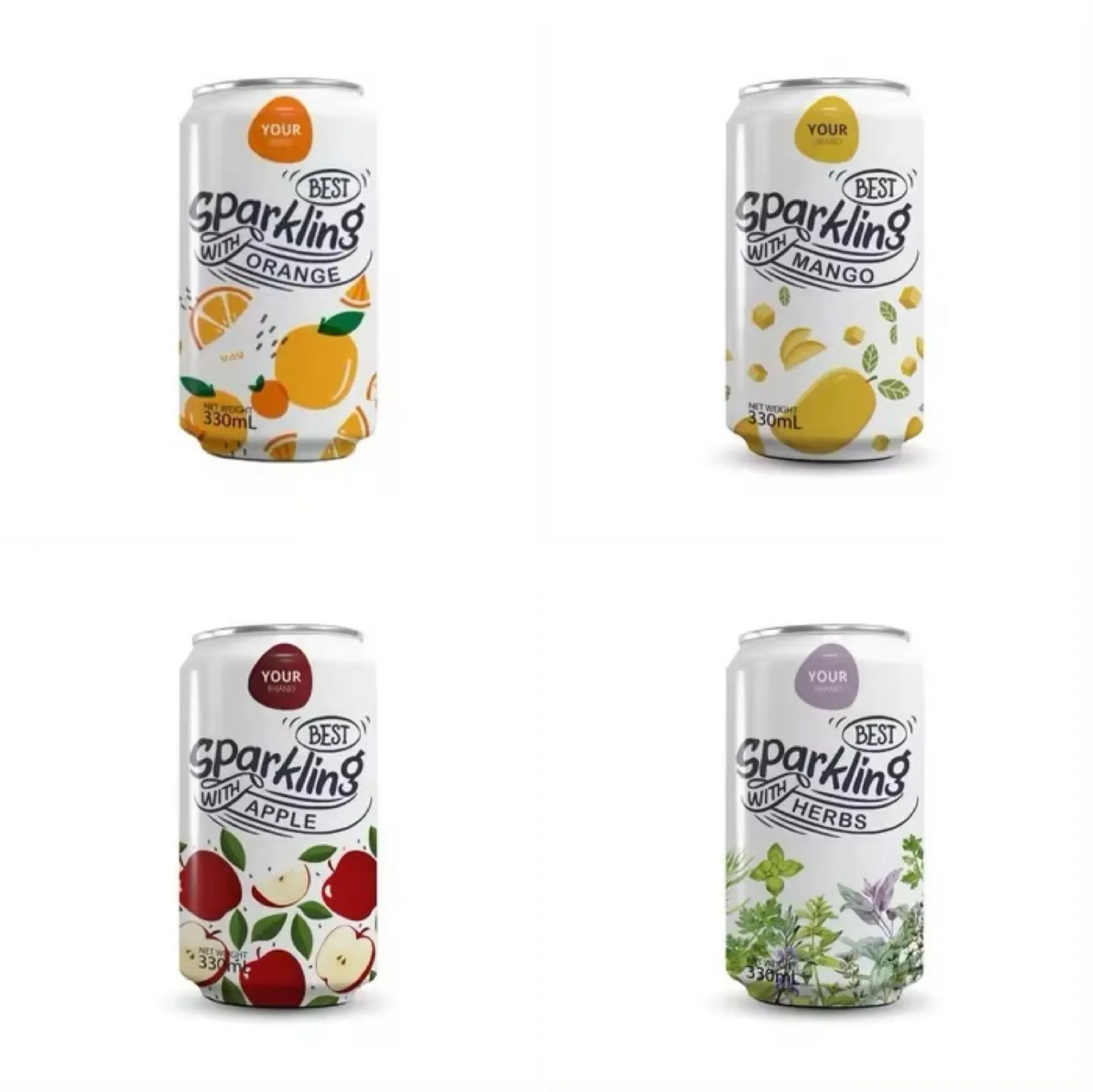 High Quality 500ml OEM Carbonated Drinks Private Label Fruity Fruit ...