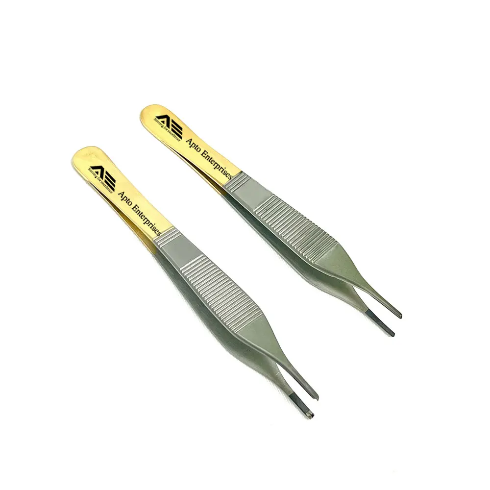 High Quality 15cm Gold Plated Adson Micro Tissue Dissecting Forceps 1x2 ...